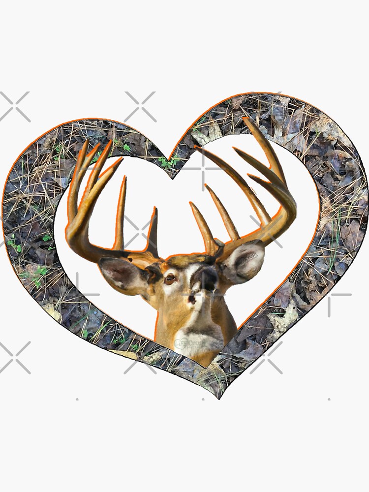 "Deer Hunting, Deer Hunter, Whitetail Buck Design, Deer Camo Heart ...