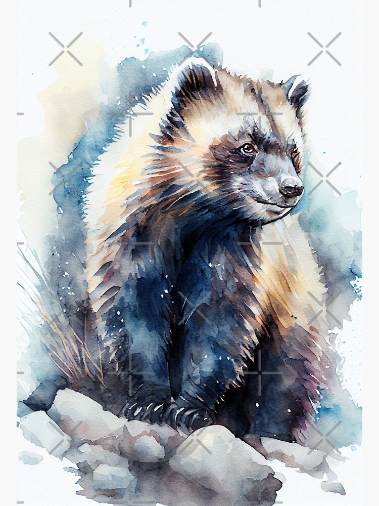 "Arctic Wolverine - Watercolor Paint" Sticker for Sale by ABArtByAlexST ...