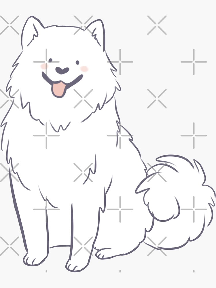 "Samoyed cute illustration " Sticker for Sale by Yarafantasyart | Redbubble
