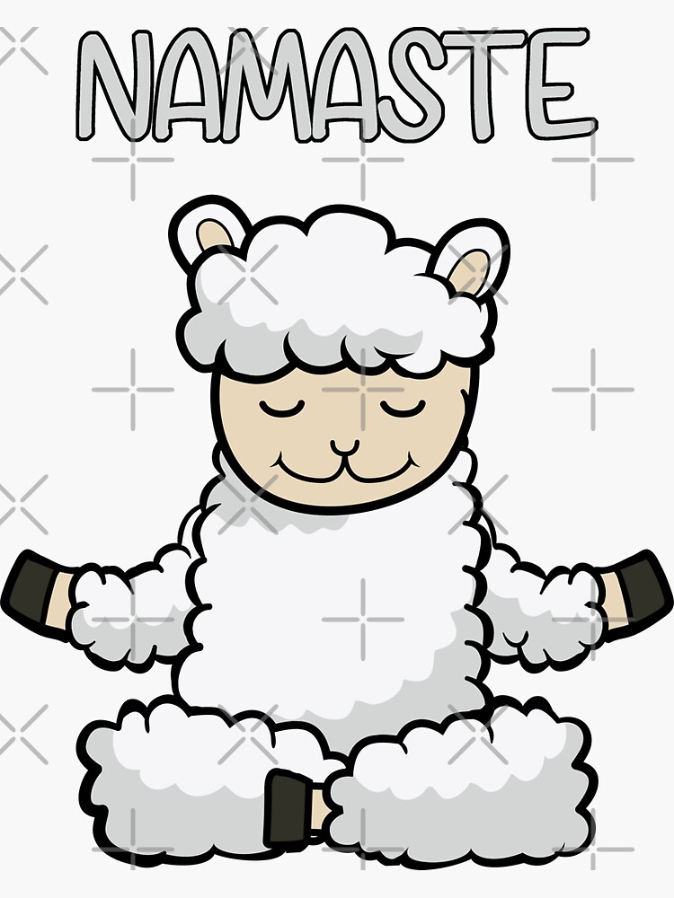 "Namaste Yoga Llama Meditation Funny Animal Pet" Sticker for Sale by ...