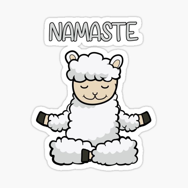 "Namaste Yoga Llama Meditation Funny Animal Pet" Sticker for Sale by ...