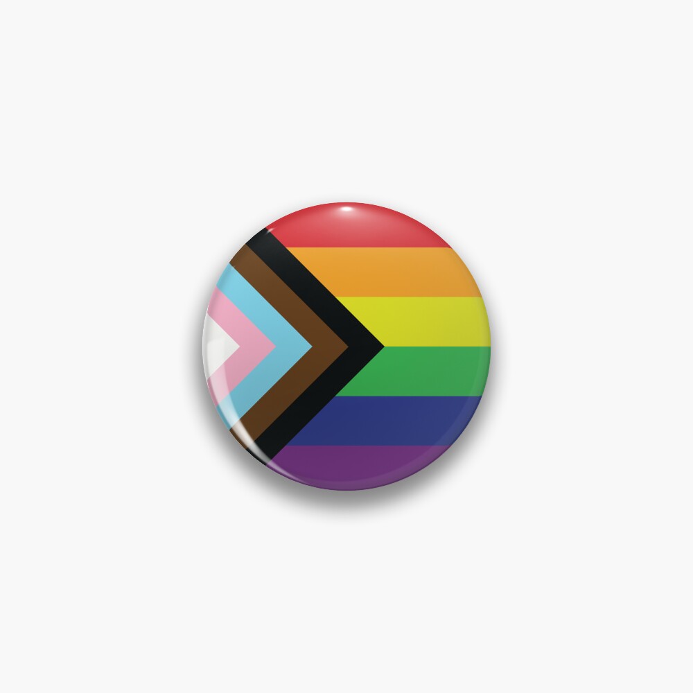 "Progress Pride Flag LGBTQIA+" Pin for Sale by thequeershop | Redbubble