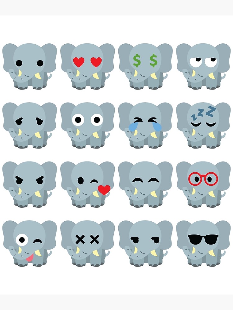 "Elephant Emoji " Poster for Sale by HippoEmo | Redbubble