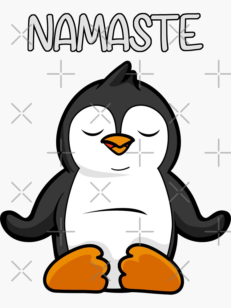 "Namaste Yoga Penguin Meditation Funny Animal Pet" Sticker for Sale by ...