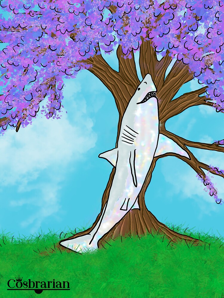 "Opalescent Tree Shark Galentine" Sticker for Sale by cosbrarian ...