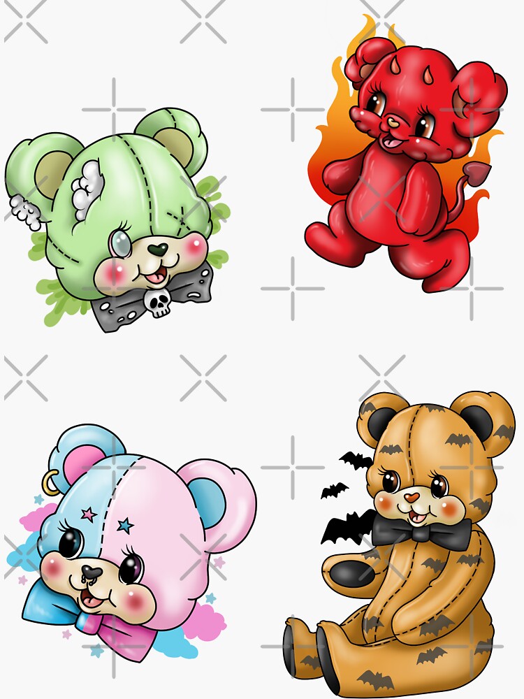 "Vintage Odd Bear Sticker Pack!" Sticker for Sale by OddBearz | Redbubble