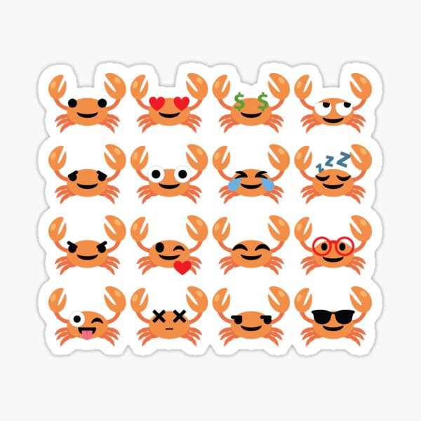 "Crab Emoji " Sticker by HippoEmo | Redbubble