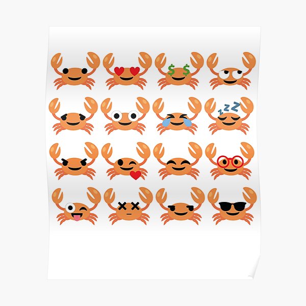 "Crab Emoji " Poster for Sale by HippoEmo | Redbubble