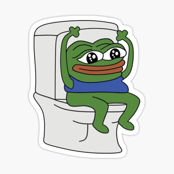 "Pepe the Frog - Peepo on a toilet" Sticker for Sale by PepeAndFrens ...