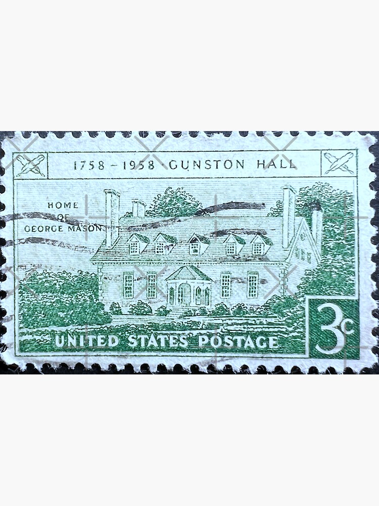 "Gunston Hall 1958 Vintage Postage Stamp" Sticker for Sale by Factory57 ...
