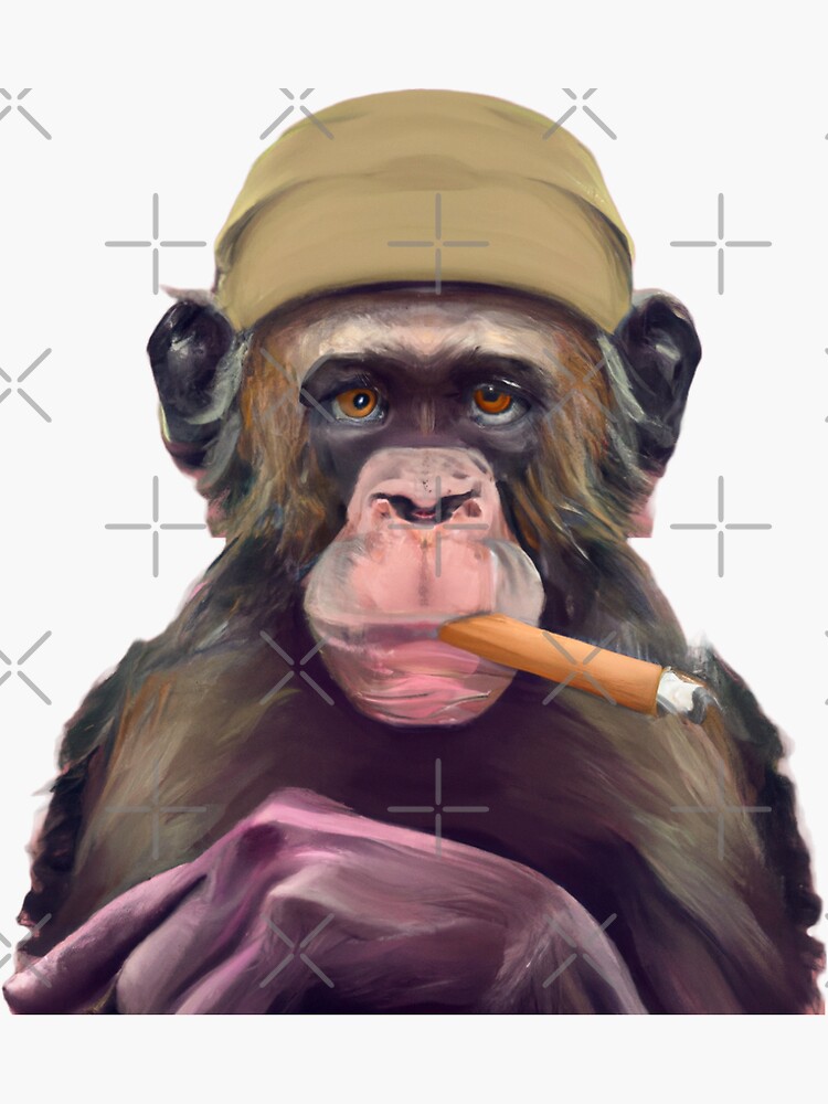 "Monkey Smoking Cigar" Sticker for Sale by fatihdundar | Redbubble