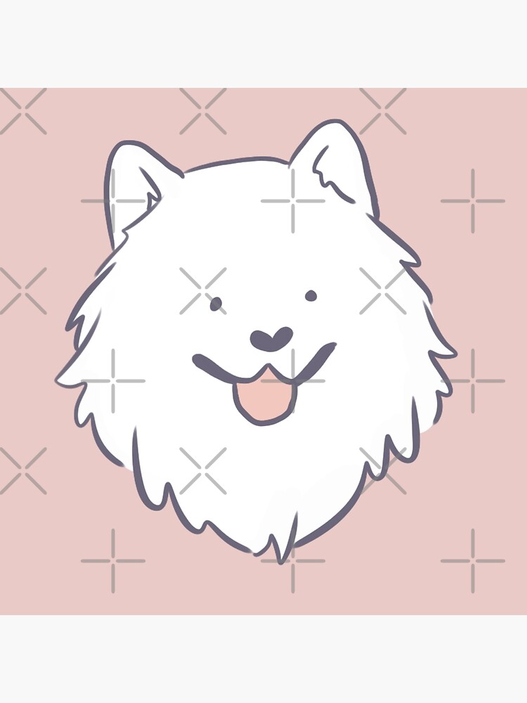 "Cute samoyed dog face cartoon illustration " Poster for Sale by ...