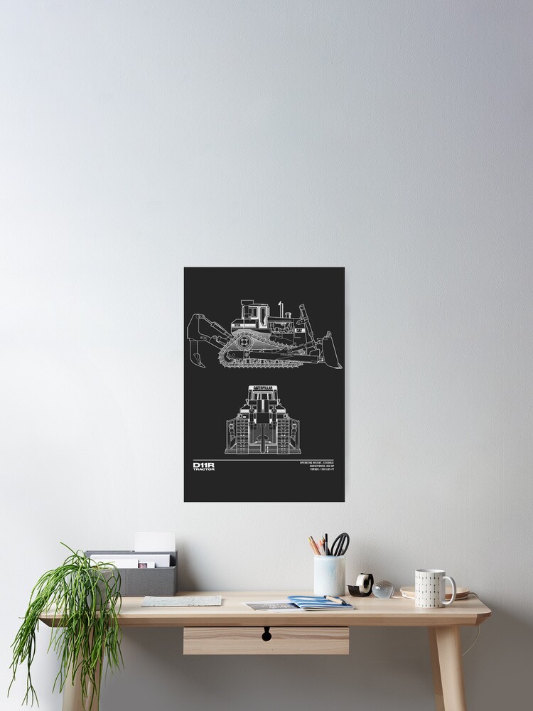 "Crawler Tractor Blueprint" Poster for Sale by eyesupco | Redbubble