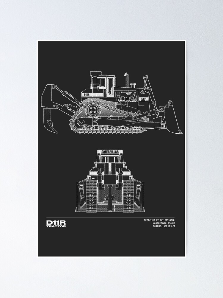 "Crawler Tractor Blueprint" Poster for Sale by eyesupco | Redbubble