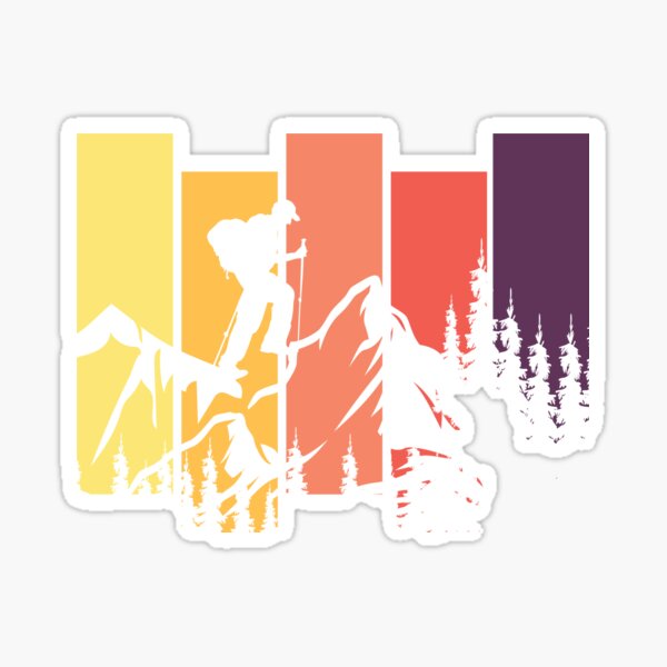 "Rock Climbing - Retro Mountain Climbing" Sticker for Sale by ...