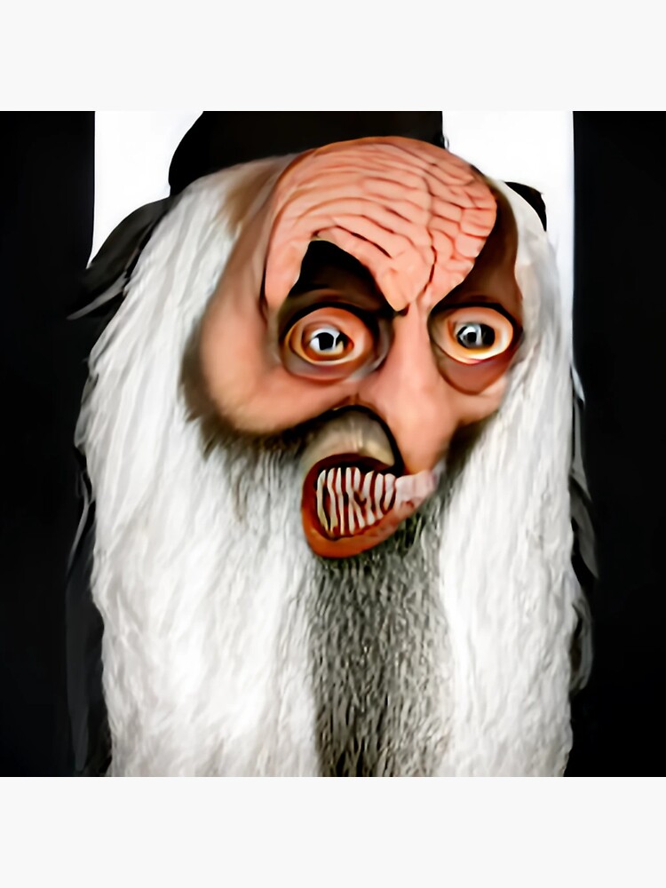 "Scary Old Man with Sharp Teeth" Sticker for Sale by PainfulDesigns ...