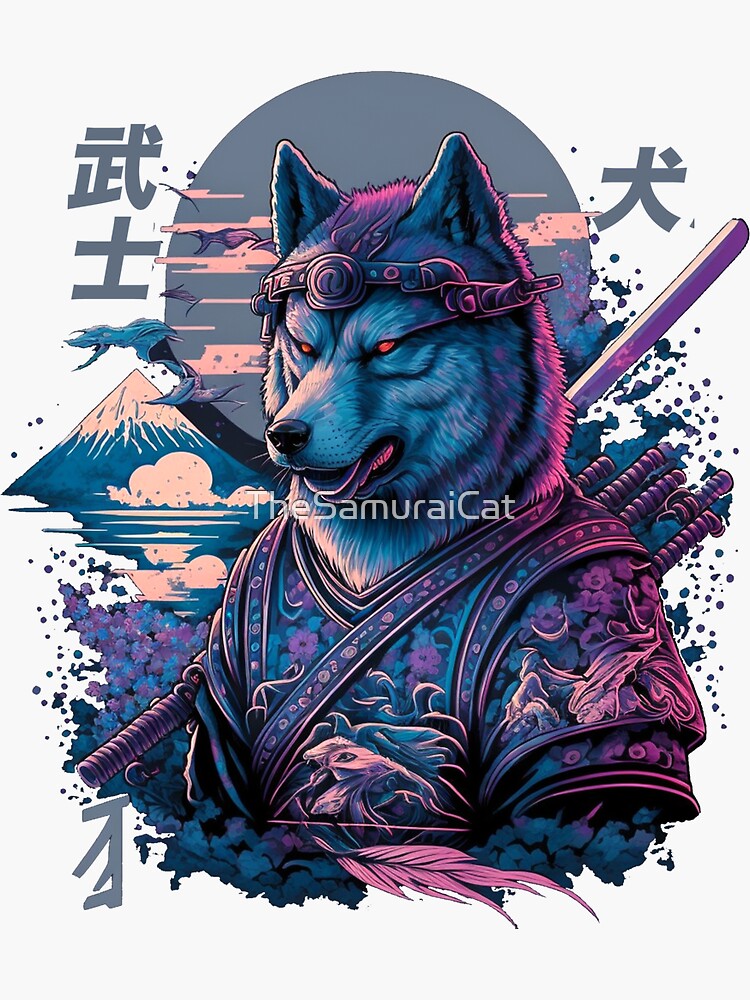 "Samurai Dog 3" Sticker for Sale by TheSamuraiCat | Redbubble