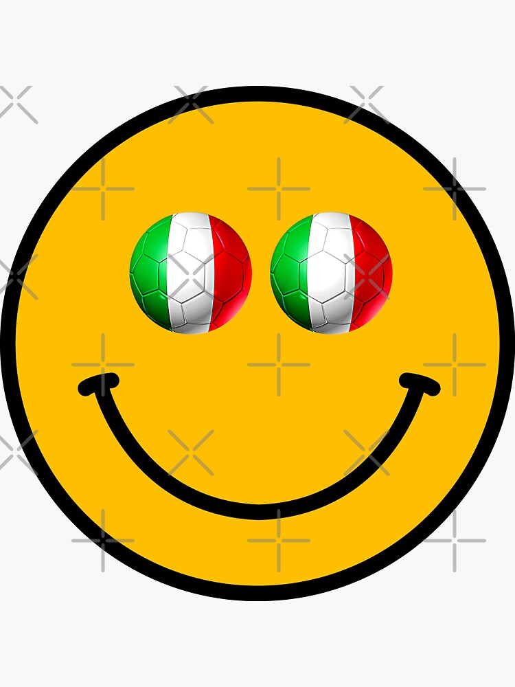 "Italy Football Smiley Face" Sticker for Sale by Amadhaun13 | Redbubble