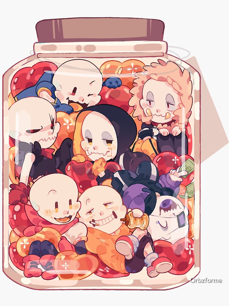 "Papyrus Bitty in a jar " Sticker for Sale by Orbzforme | Redbubble