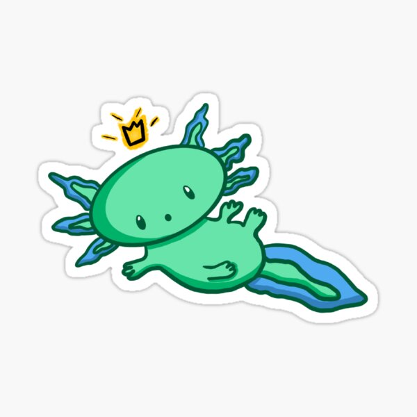 "Cute green axolotl illustration" Sticker for Sale by Petit8Punkt ...