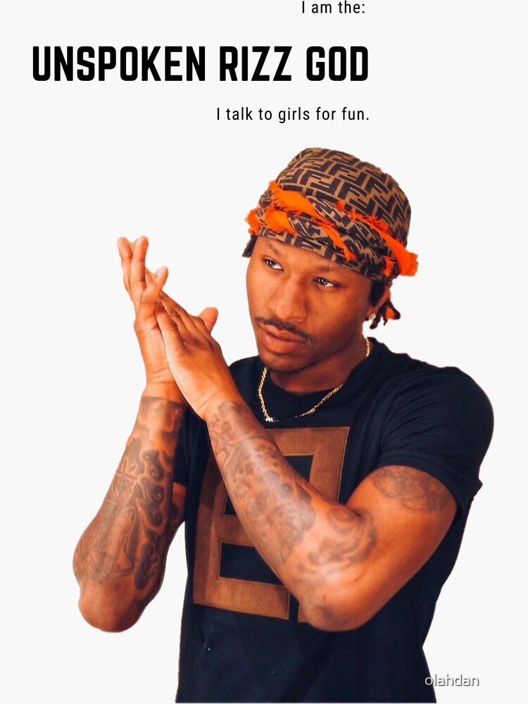 "Unspoken rizz god" Sticker for Sale by olahdan | Redbubble