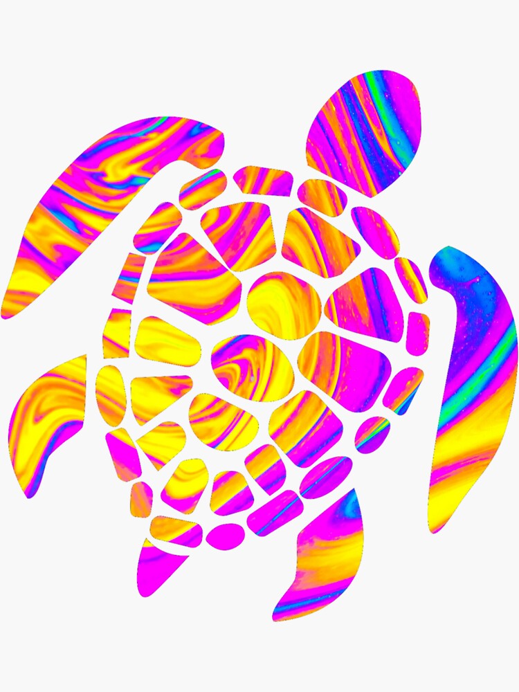 "Tie Dye Turtle Sea Trippy, hippie , rainbow " Sticker for Sale by ...