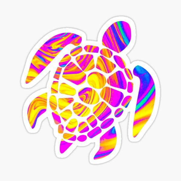 "Tie Dye Turtle Sea Trippy, hippie , rainbow " Sticker for Sale by ...