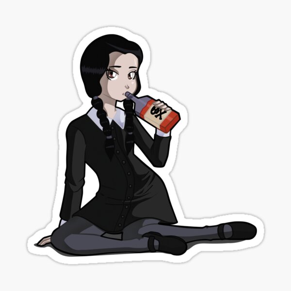 "Wednesday Addams drawing cartoon " Sticker for Sale by Your-Sensei ...