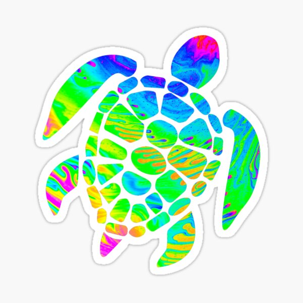 "Tie Dye Turtle Sea Trippy, hippie , rainbow " Sticker for Sale by ...