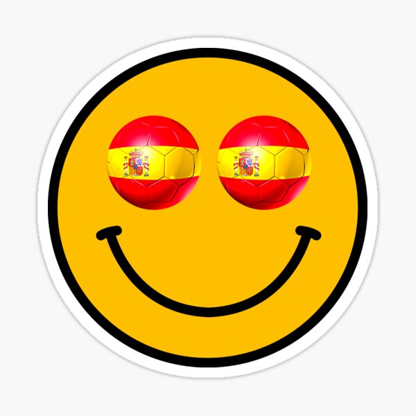 "Spain Football Smiley Face" Sticker for Sale by Amadhaun13 | Redbubble