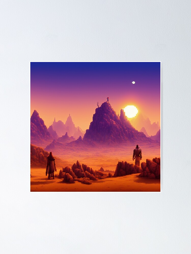 "Beholding a Sand Planet Pixel Art Vaporwave" Poster for Sale by ...