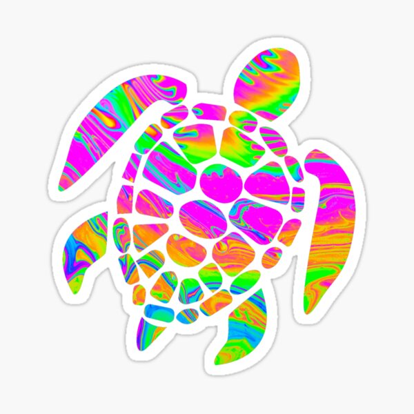 " Tie Dye Turtle Sea Trippy, hippie , rainbow " Sticker for Sale by ...