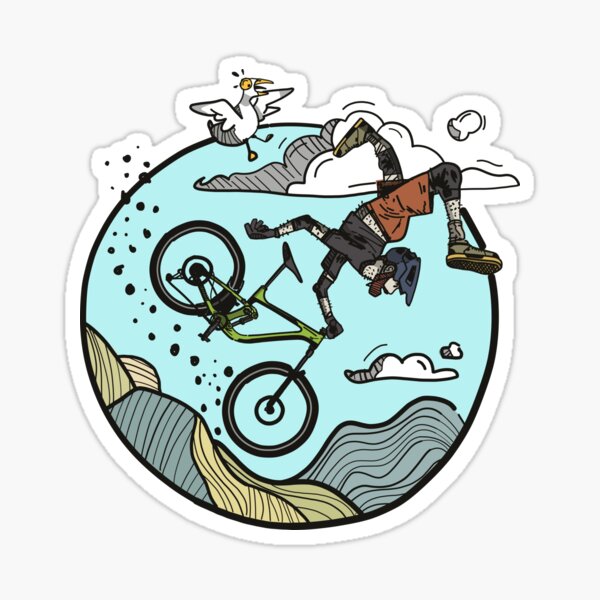 "Over the Bars" Sticker for Sale by shortbutcool | Redbubble