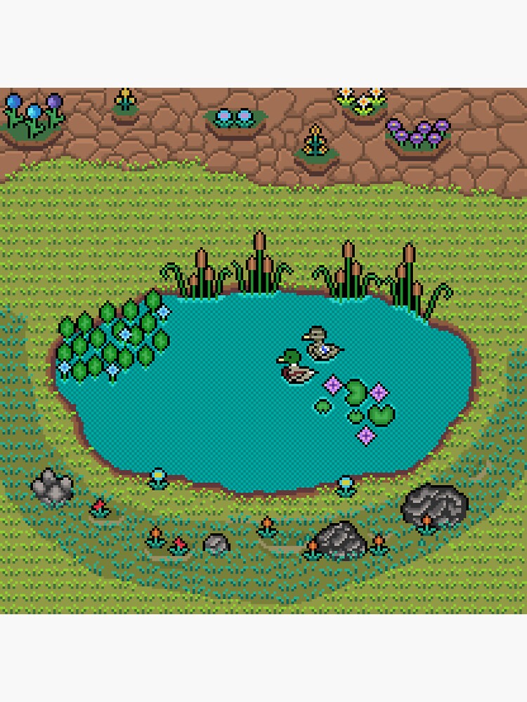 "Wilderness pond pixel art" Sticker for Sale by lugwrench1988 | Redbubble