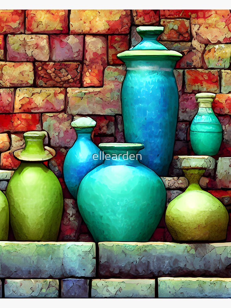"Colorful Pots" Sticker for Sale by ellearden | Redbubble