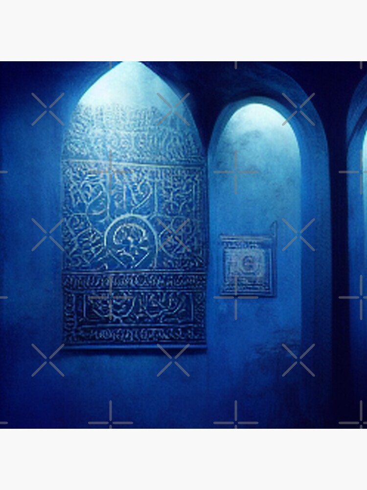 " blue mosaic and ancient Arab Islamic writing/ piece of art" Sticker ...