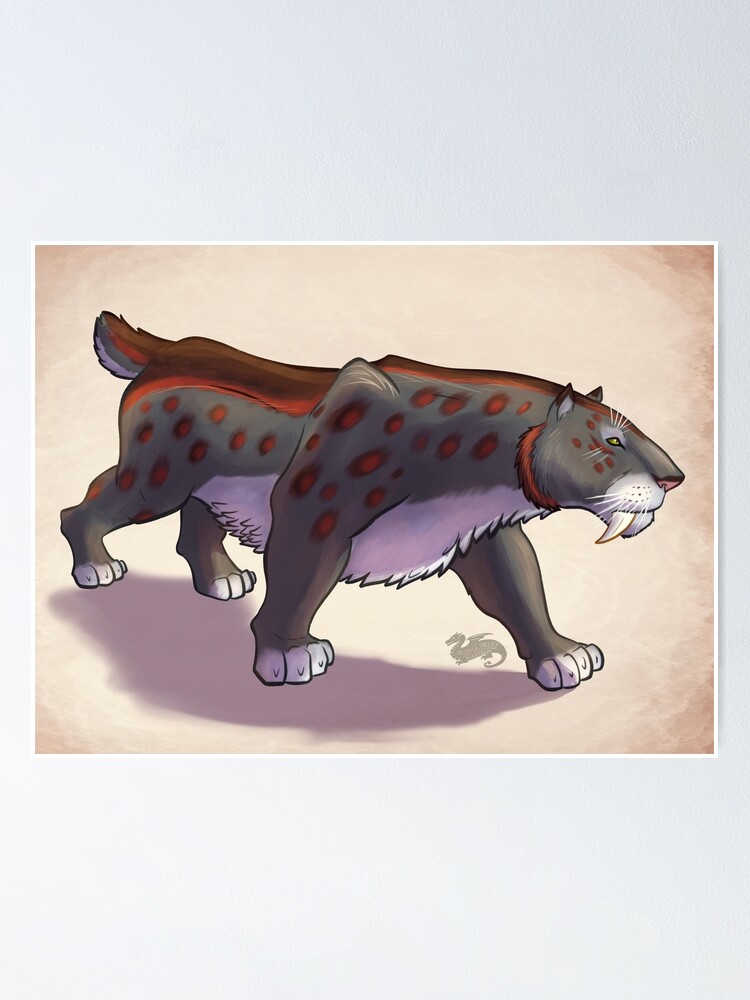 "Paleovember 2022, Smilodon" Poster for Sale by DevinQuigleyArt | Redbubble