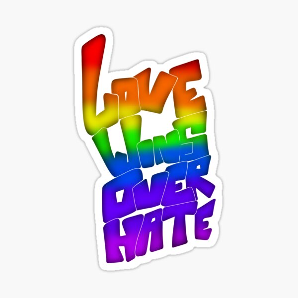 "Love Wins Over Hate (graffiti)" Sticker for Sale by darkkupyd | Redbubble