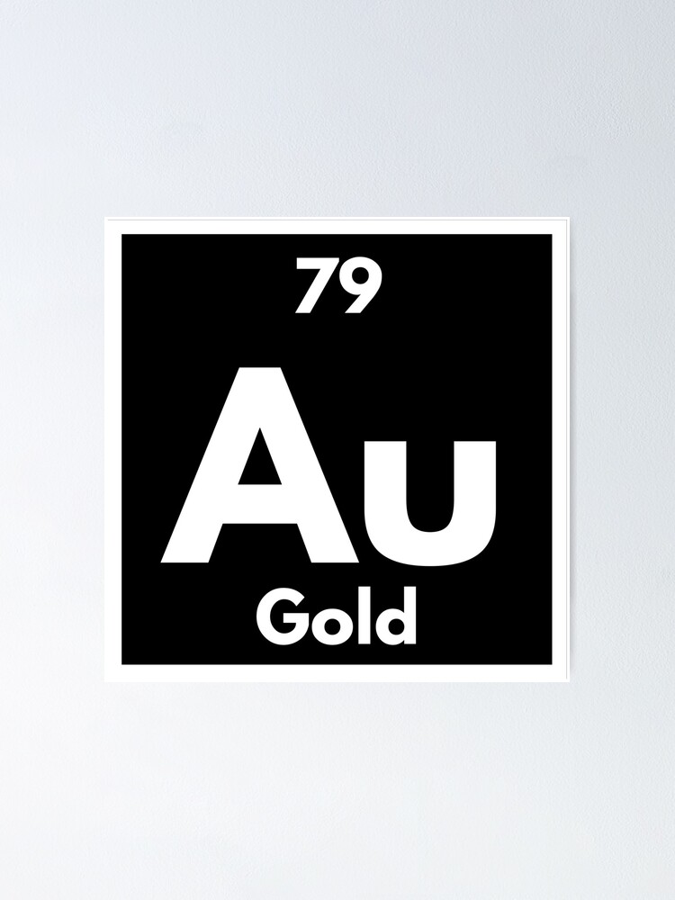 Póster «Elemento de tabla periódica Oro Au número 79» de PeriodicBliss ...
