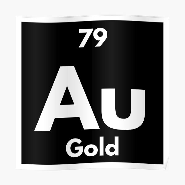 Póster «Elemento de tabla periódica Oro Au número 79» de PeriodicBliss ...