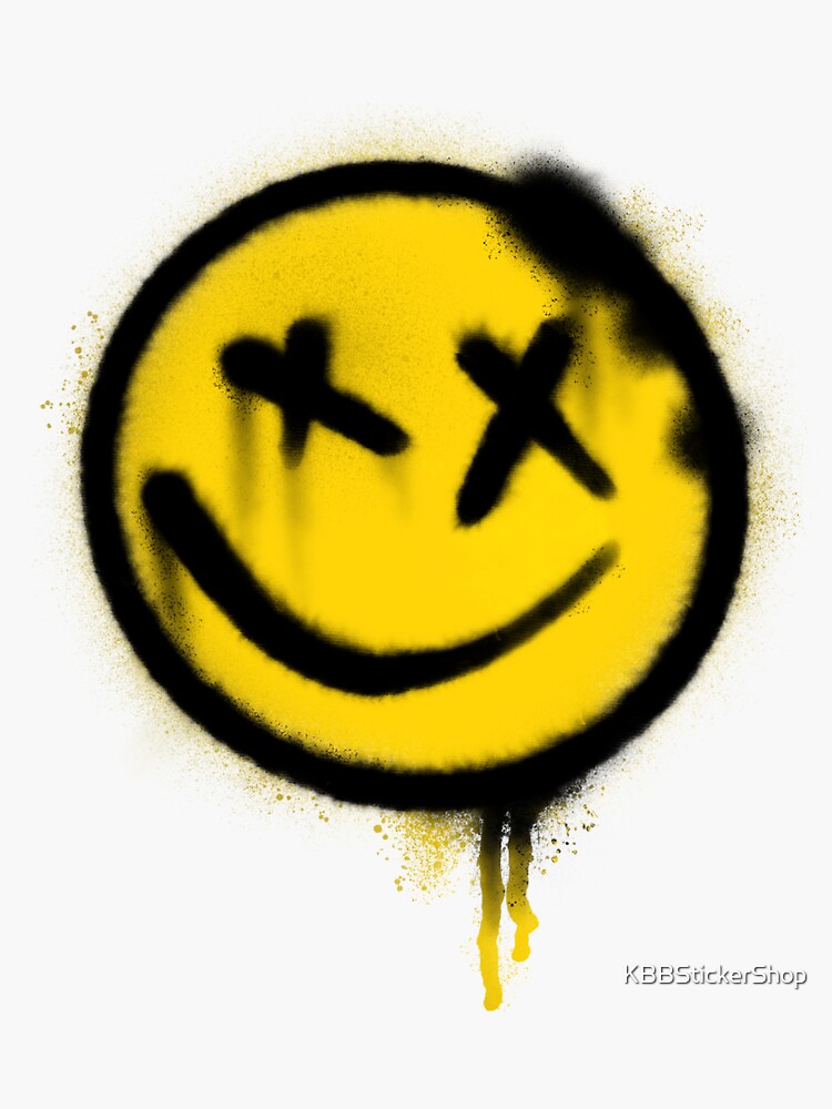 "Grunge Smiley Face" Sticker for Sale by KBBStickerShop | Redbubble