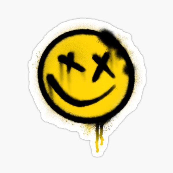 "Grunge Smiley Face" Sticker for Sale by KBBStickerShop | Redbubble