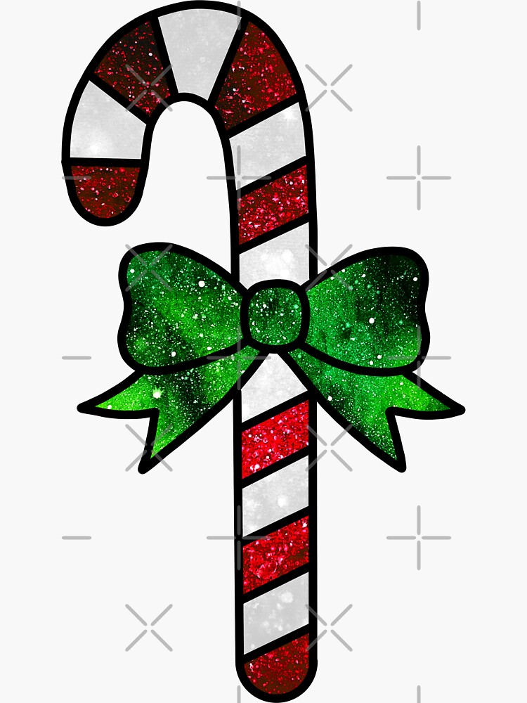 "Cosmic Candy Cane" Sticker for Sale by SilverFantasy | Redbubble