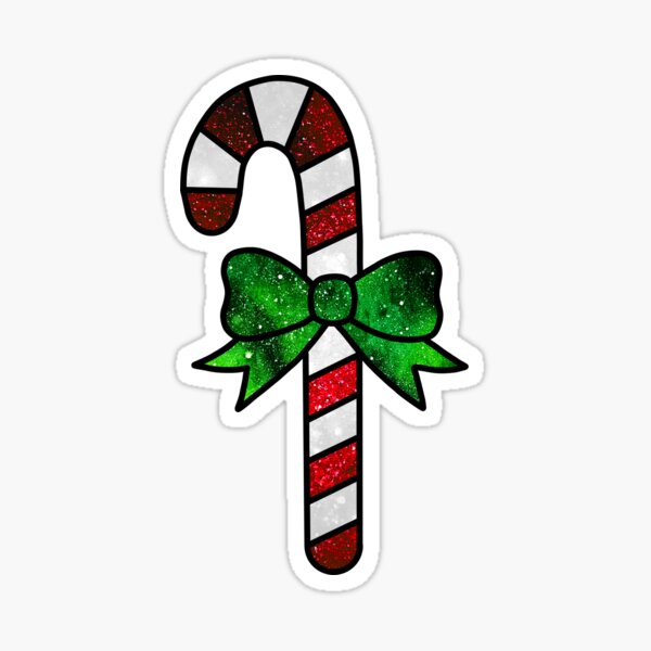 "Cosmic Candy Cane" Sticker for Sale by SilverFantasy | Redbubble