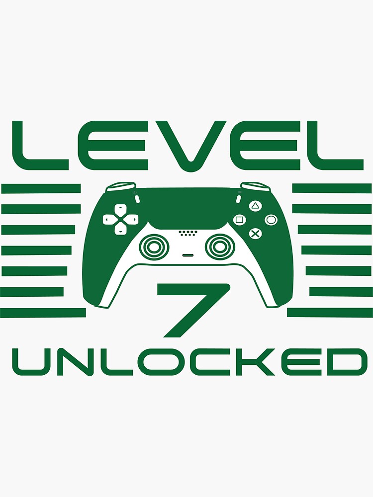" Level 7 Unlocked game video" Sticker for Sale by Es4clhoting | Redbubble