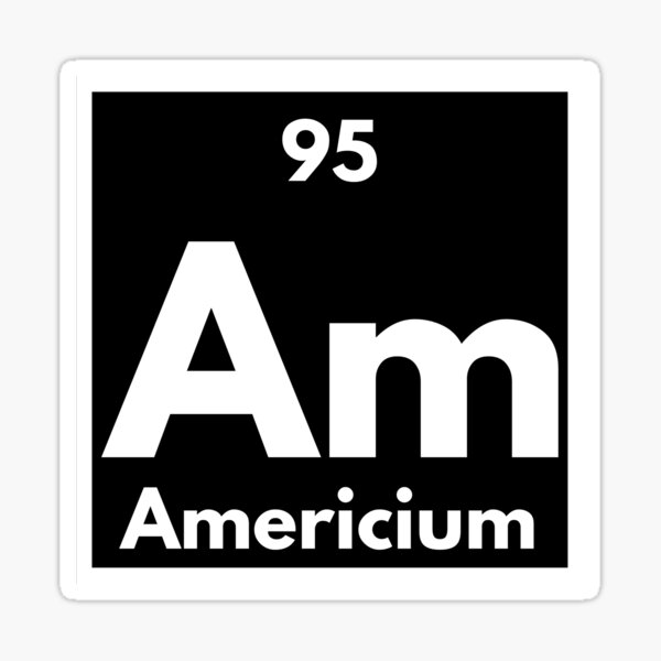 "Periodic Table element Americium number 95" Sticker for Sale by ...