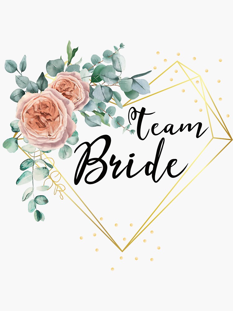 "Team Bride Eucalyptus Heart" Sticker for Sale by EbnerPrints | Redbubble