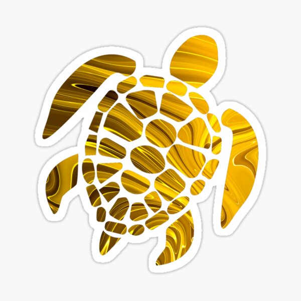 "Gold Tie Dye Turtle Sea Trippy, hippie , rainbow " Sticker for Sale by ...