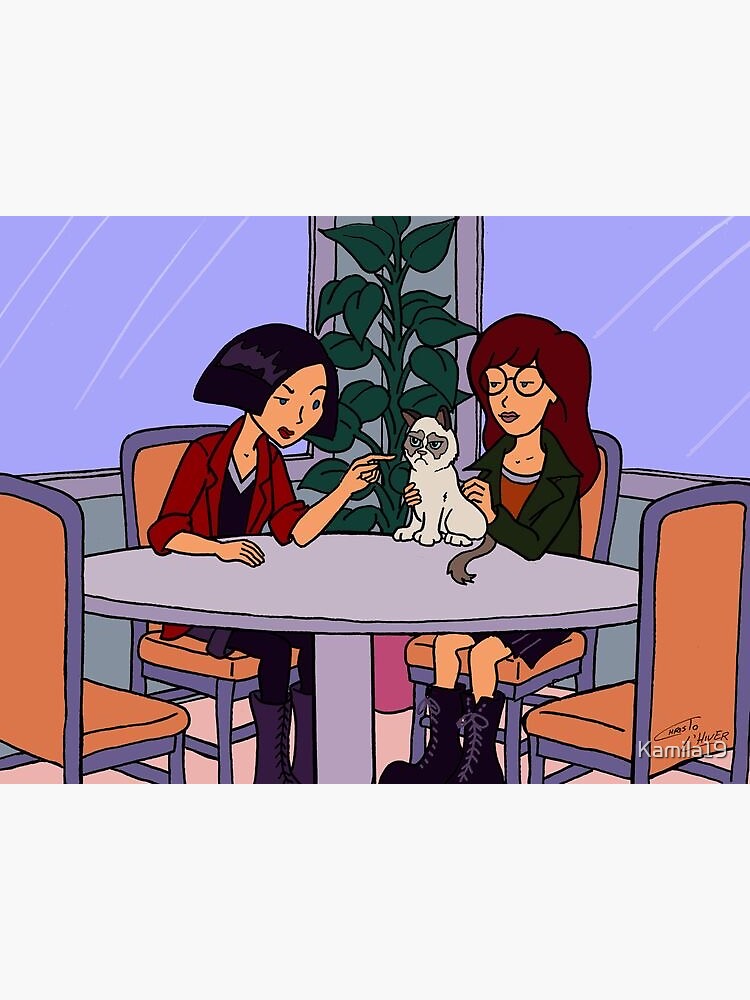 "Daria, Jane, and cat Sticker" Sticker for Sale by Kamila19 | Redbubble
