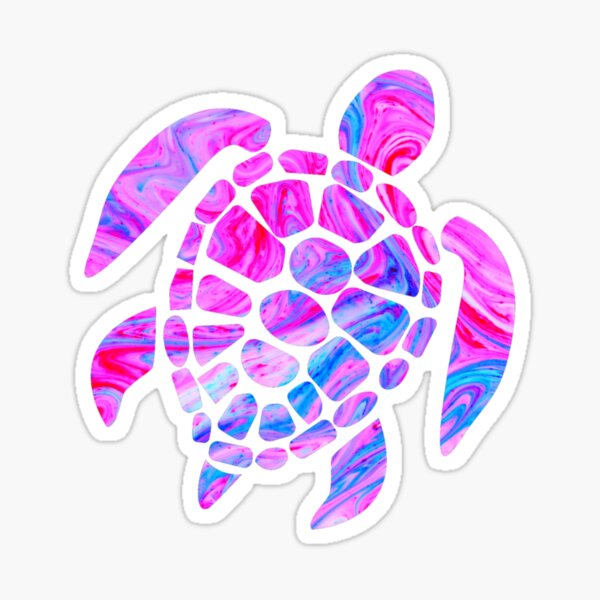 "Pink Tie Dye Turtle Sea Trippy, hippie , rainbow " Sticker for Sale by ...